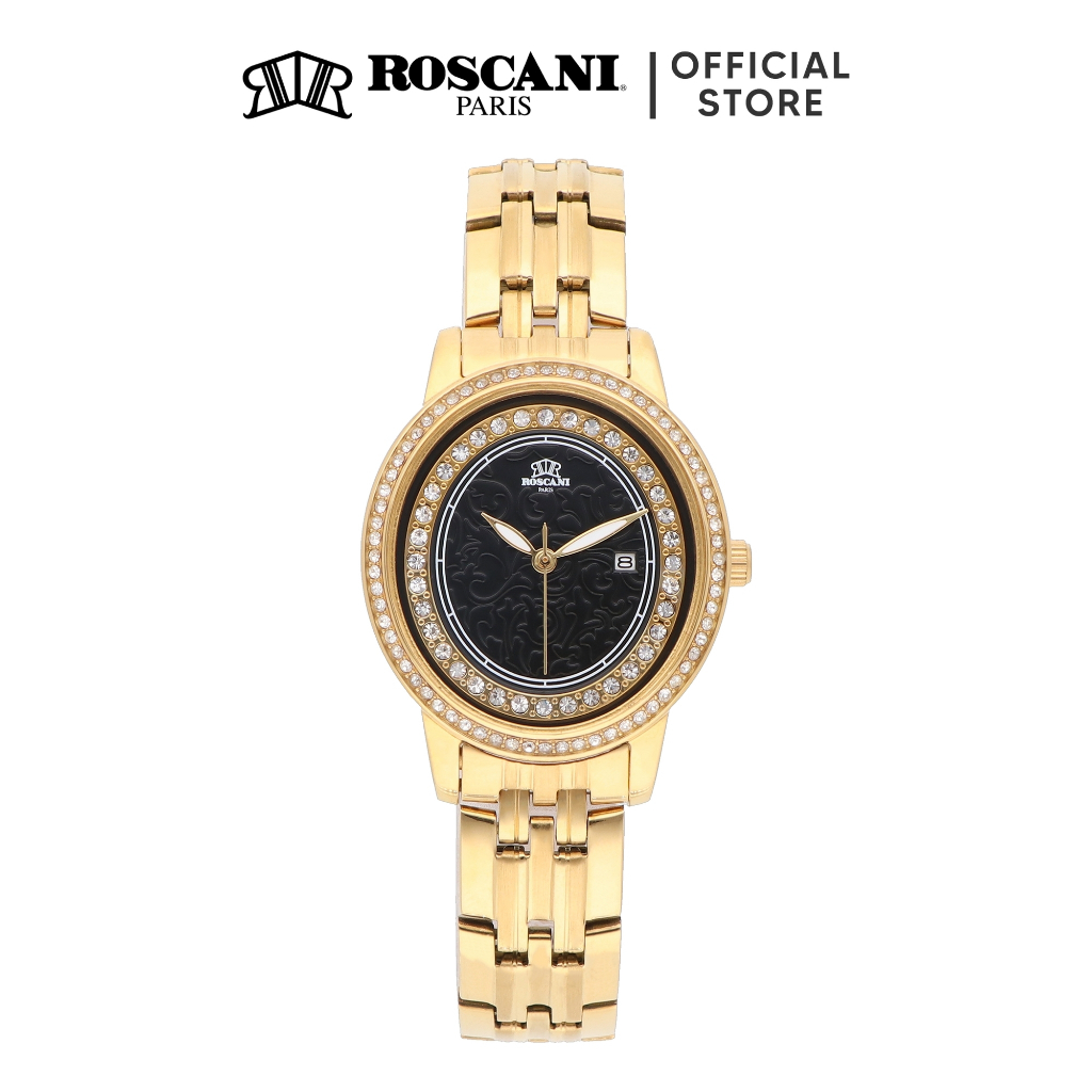 Roscani Skye E13 Bracelet Women Watch - Curved Crystal + Subtle Floral ...