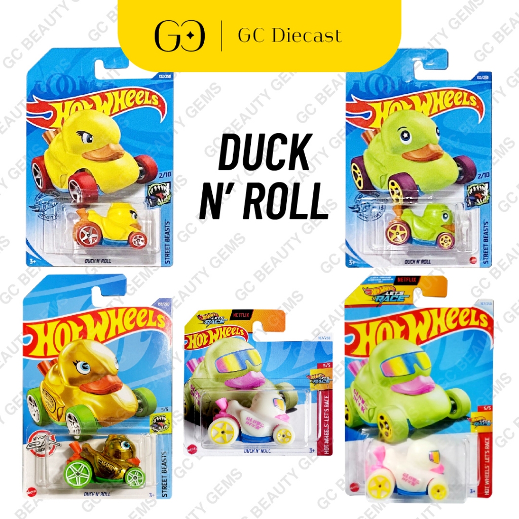 READY STOCK Hot Wheels Duck N' Roll (Glow In The Duck) | White/Green ...