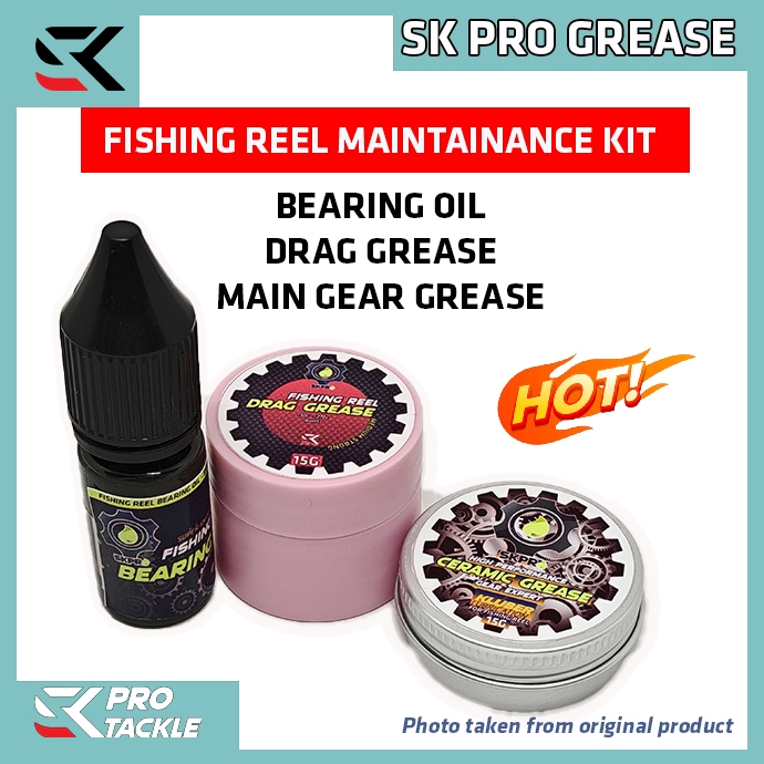 SKPRO FISHING REEL CERAMIC DRAG GREASE BEARING OIL 15G 30G | Shopee ...