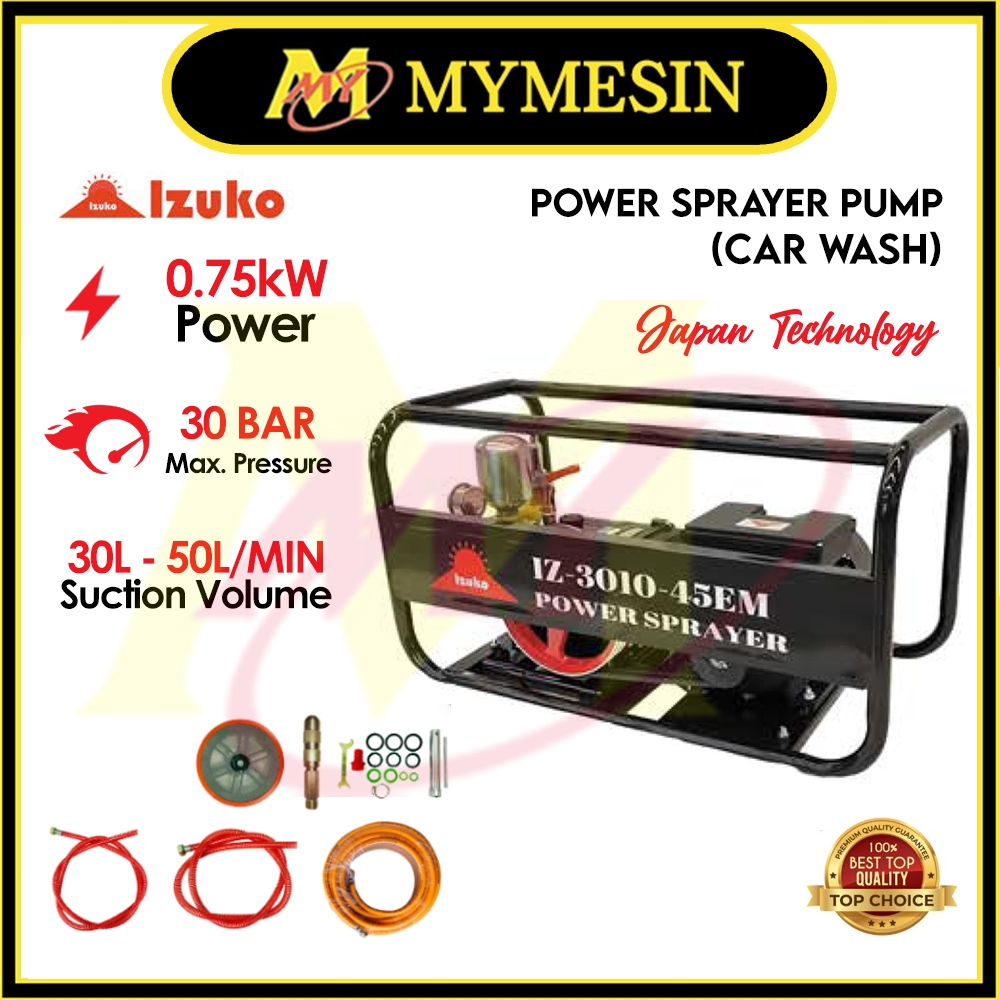 MY Izuko 3HP Power Sprayer 1200RPM Plunger Pump With Motor Set (Car ...