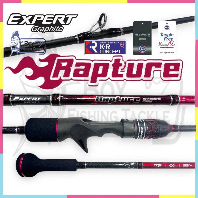 EXPERT GRAPHITE RAPTURE SPINNING JIGGING BAITCASTING ROD FISHING ROD ...
