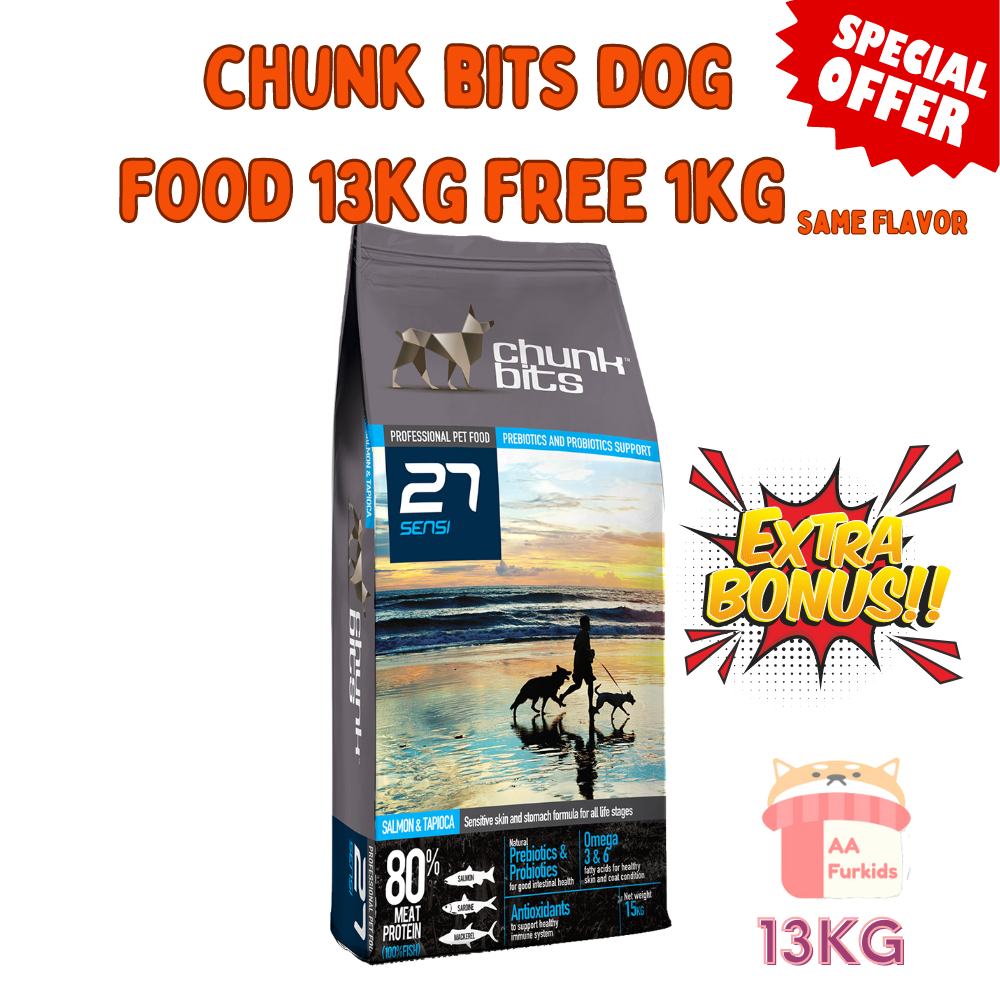 (13kg+1kg) (EXP 02/2026) Chunk bits Sensi 27 (Salmon & Tapioca) Dog ...