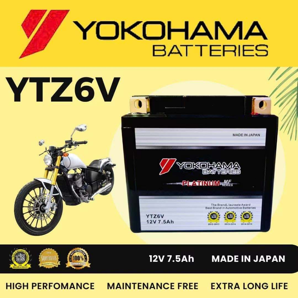 YTZ6 YTZ6V BATTERY MCK YOKOHAMA GEL RS150 RSX150 CLICK150 ZX10R JET ...