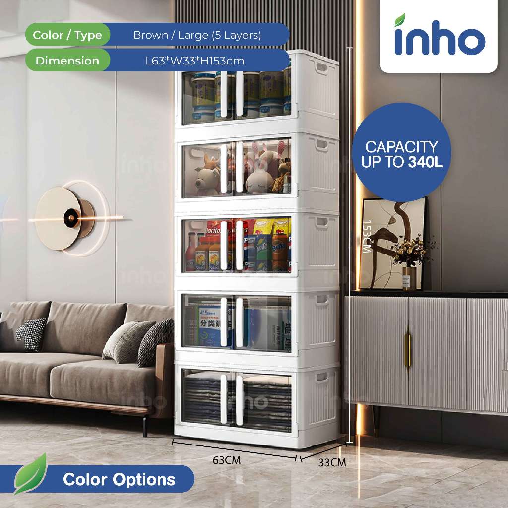 INHO L52/63cm (1-5 Layers) Versatile 2-Sided Opening Storage Cabinet ...