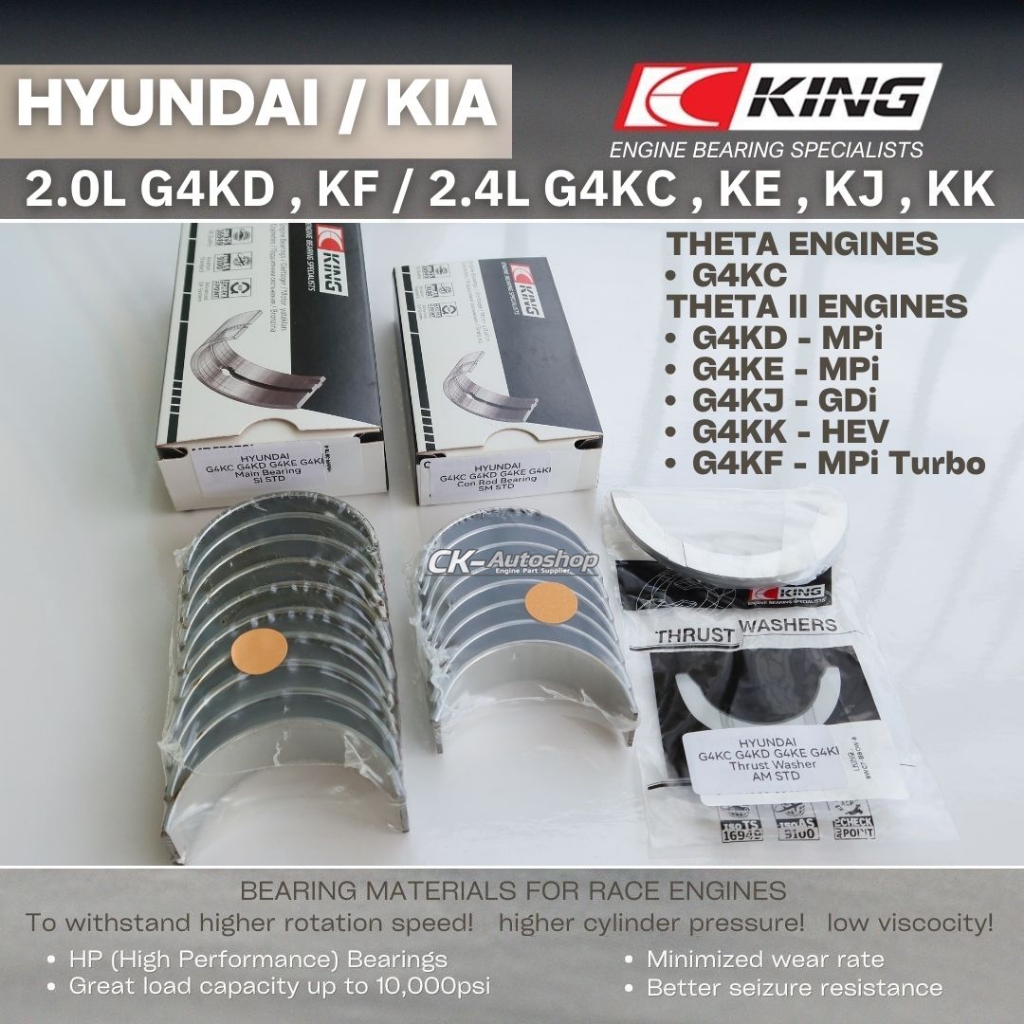 KING Bearing HYUNDAI KIA G4KC G4KD G4KE G4KF G4KJ G4KK for Santa Fe Sonata Tucson Starex Forte ...