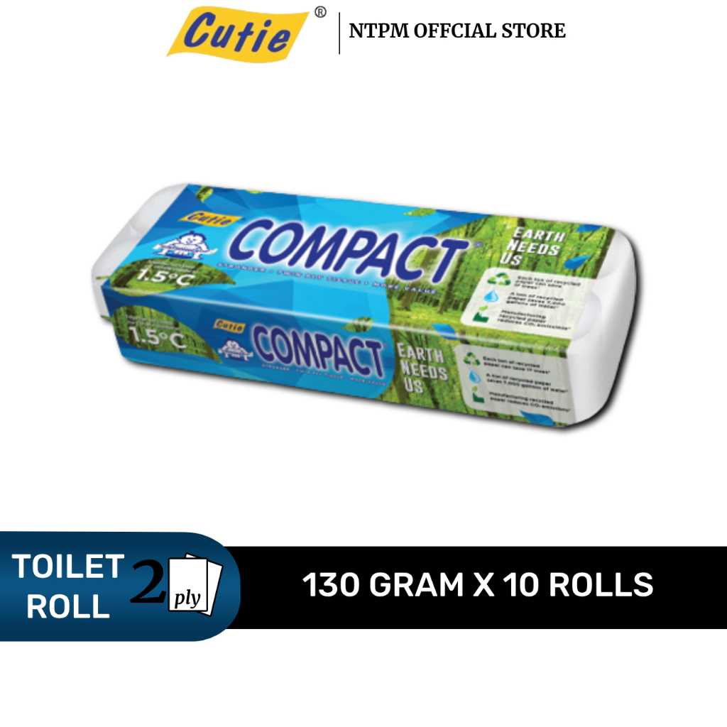 Cutie Compact Eco-Friendly Toilet Rolls (BLUE) (130GRAM x 10RL) | Shopee Malaysia