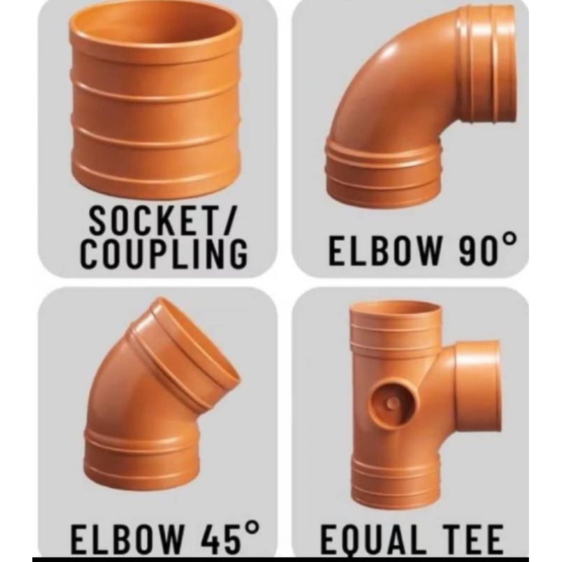 4" 110mm UPVC Underground Fitting Sweep Bend 45° Elbow 90° Straight ...