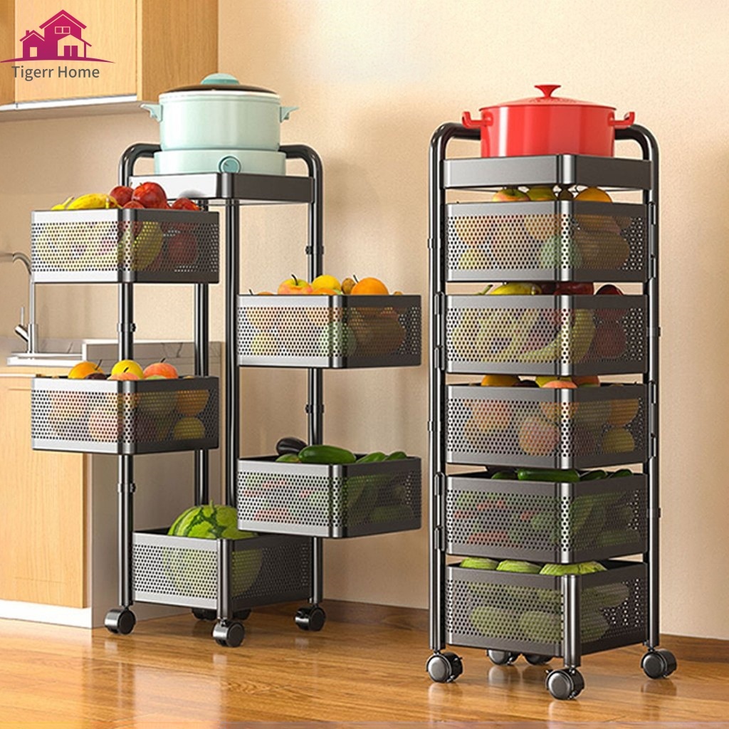 Rotating Trolley Rack Kitchen Rack Rotating Rack Spice Rack Storage ...