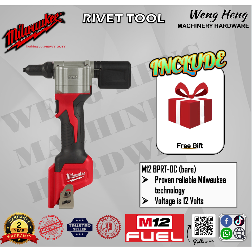 MILWAUKEE RIVET TOOL - MODEL M12 BPRT | Shopee Malaysia