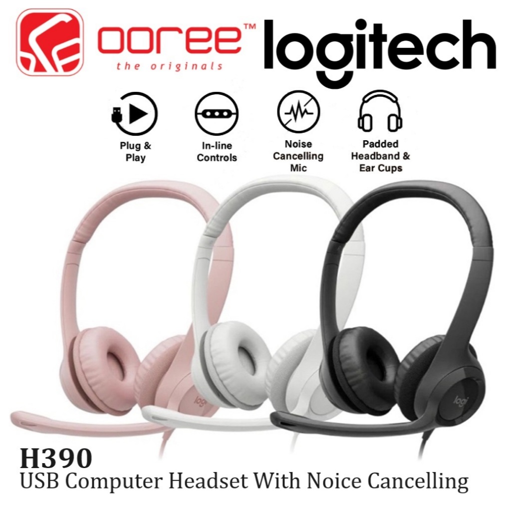 LOGITECH H390 USB COMPUTER HEADSET WITH ENHANCED DIGITAL AUDIO & IN ...