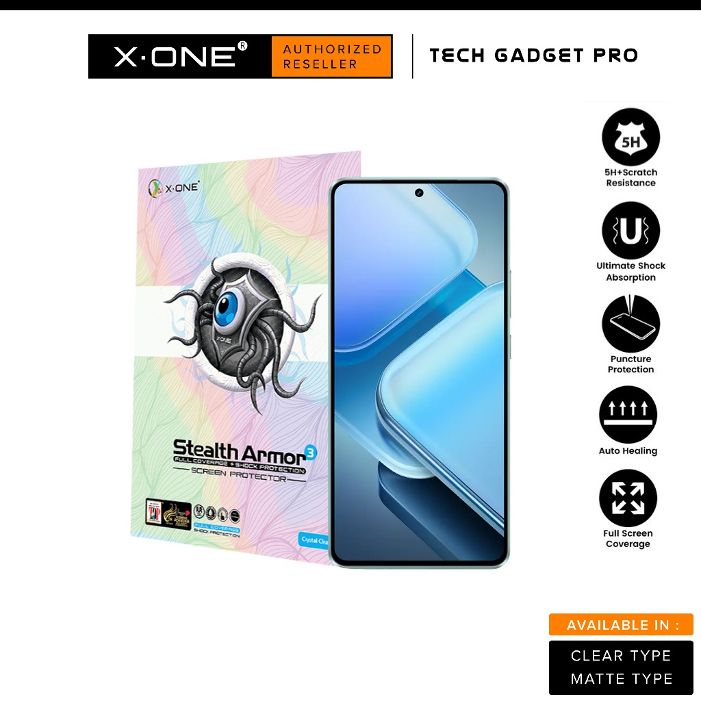 X.One Stealth Armor 3 Screen Protector for Vivo iQOO Z7 Pro Z7S Z7X Z8 Z8X Z9 Z9X ( Clear Matte ...