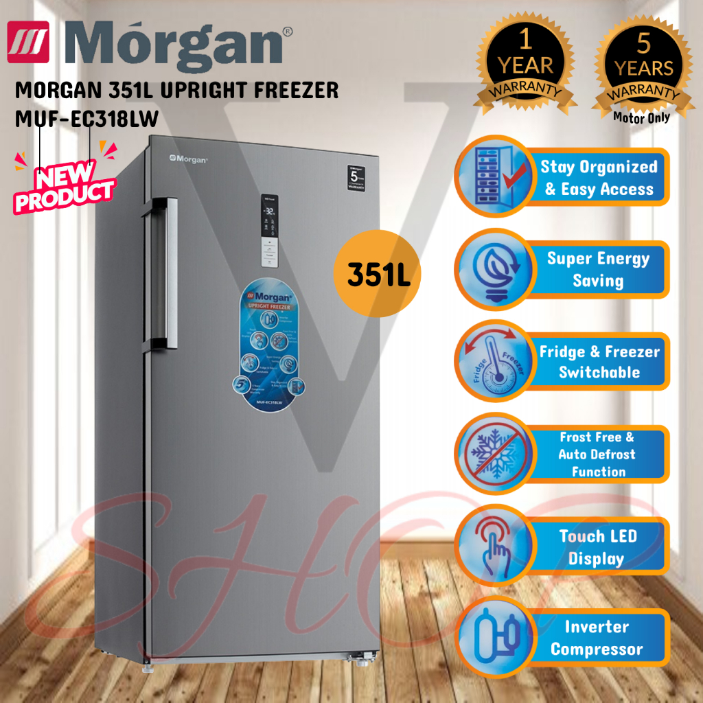 MORGAN 351L FROST FREE UPRIGHT FREEZER MUF-EC318LW || 163L UPRIGHT ...