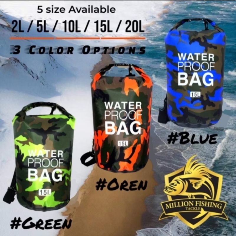 【MillionFishing】BackPack 𝐖𝐚𝐭𝐞𝐫𝐩𝐫𝐨𝐨𝐟 𝐃𝐫𝐲 Shoulder Bag Swim Diving Travel ...