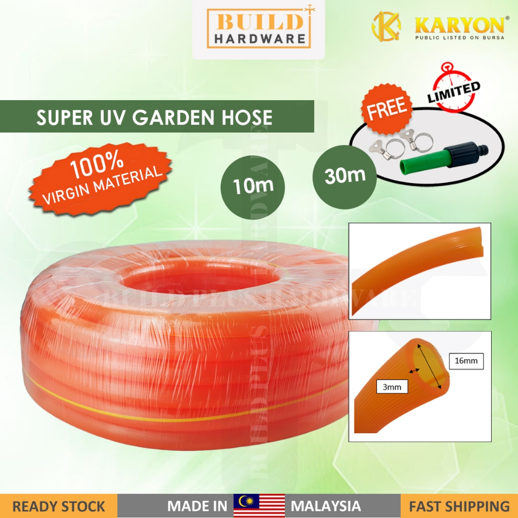 KARYON 10m/30m x 3mm Super UV Hose, Garden Hose Lawn PVC Pipe Getah ...