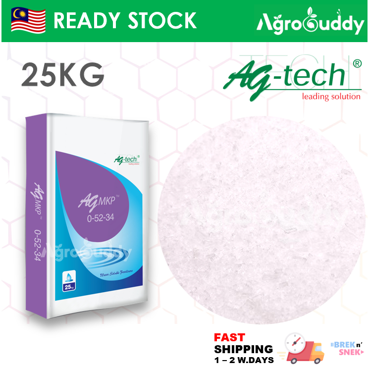 AgroBuddy 25kg Ag-Tech Ag MKP Monopotassium Phosphate Fertigation Hydroponic Water Soluble ...