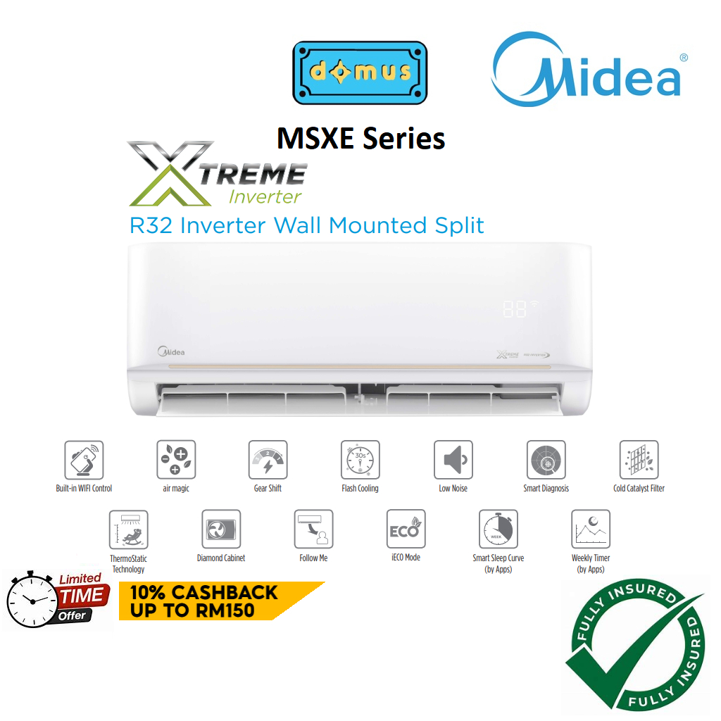 Midea Xtreme Inverter Series 1HP 1.5HP 2HP 2.5HP Air Conditioner Penghawa Dingin Aircond Murah ...