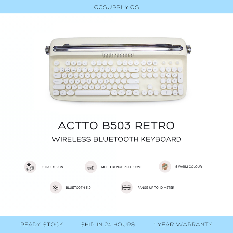 Actto B503 Retro Wireless Bluetooth Keyboard | Shopee Malaysia