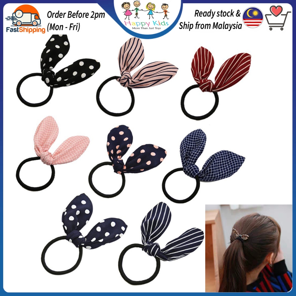 [Happy Kids] Korean Elastic Hair Band Rabbit Bunny Hair Tie Ponytail ...