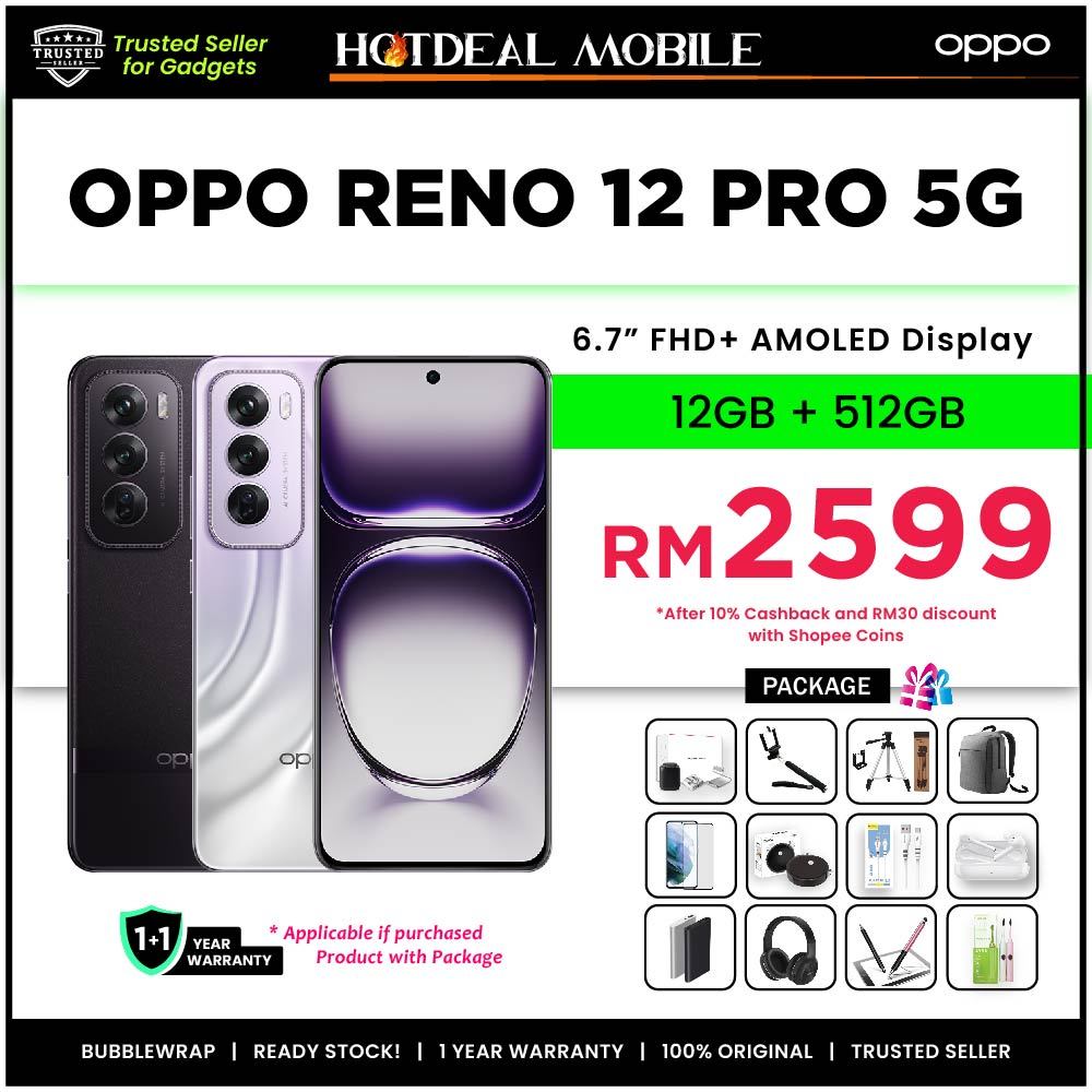 OPPO RENO 12 PRO 5G [12GB RAM 512GB ROM] - Original Oppo Malaysia ...