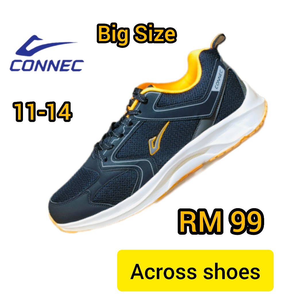 Original CONNEC Lightweight Sneaker Shoe Big Size ADL-8478B (Black ...