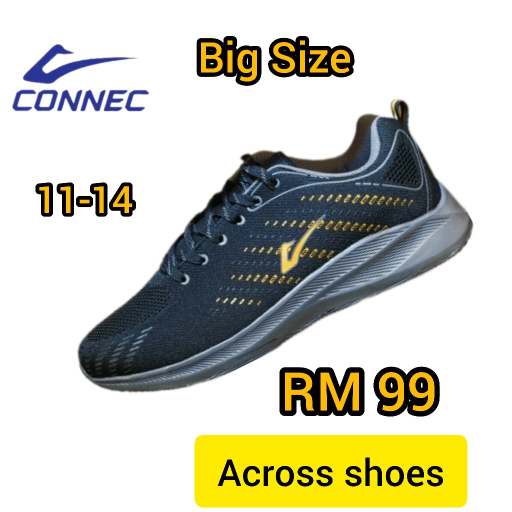Original CONNEC Lightweight Sneaker Shoe Big Size ADL-8477B (Black ...