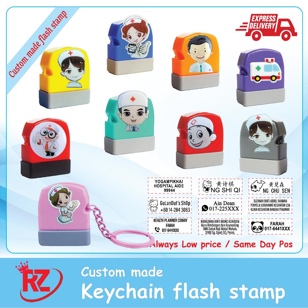 1027Z READY STOACK /cop nama /cop nama stamp /cop guru /chop custom made /murah rubber stamp ...