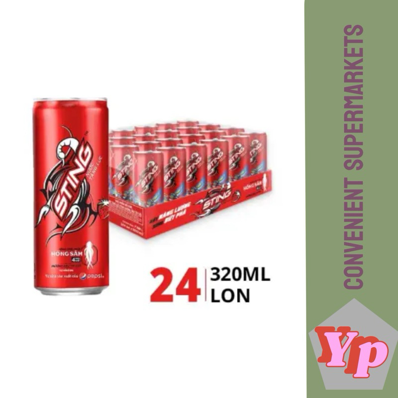 STING Energy Drink/ Nuoc Tang Luc Sting 320ML (Can) (Pack of 24 ...
