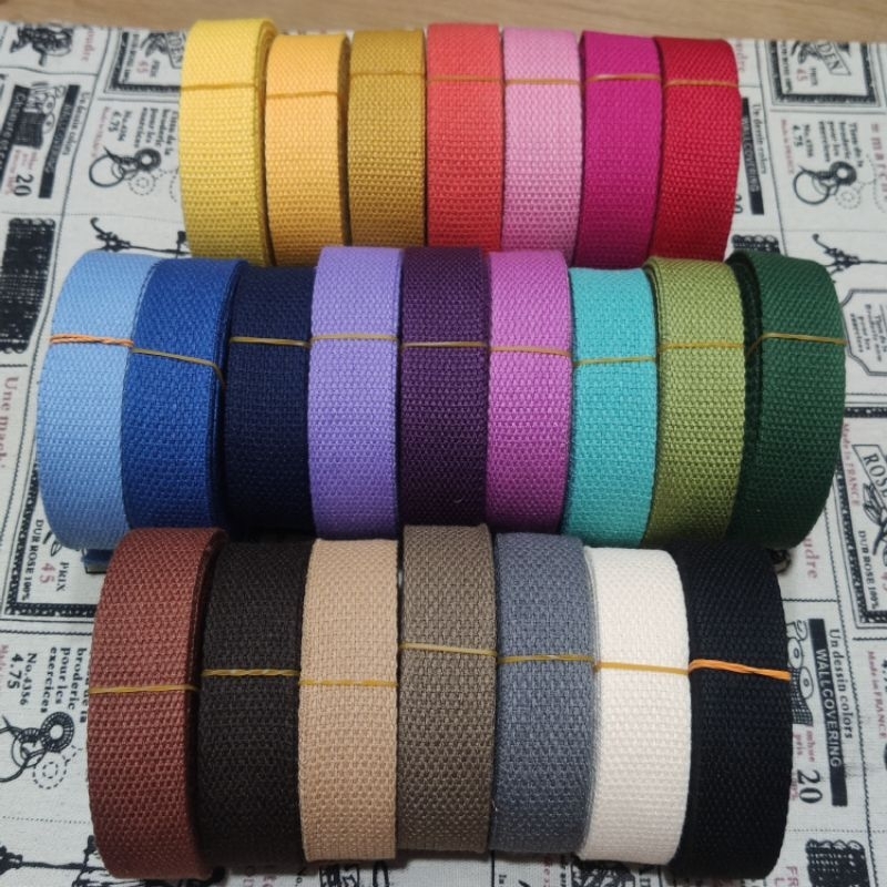 2.5cm Thin Cotton Webbing, Bag Strap, Tali Beg Nipis (5m) | Shopee Malaysia