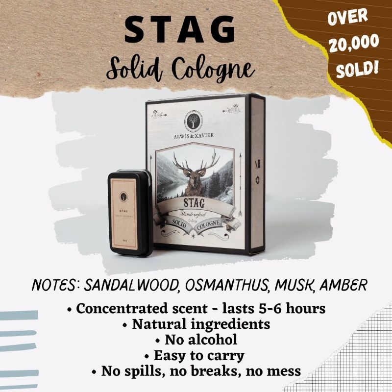 Stag - Handcrafted Solid Cologne Perfume | Woody & Powdery Men & Women ...