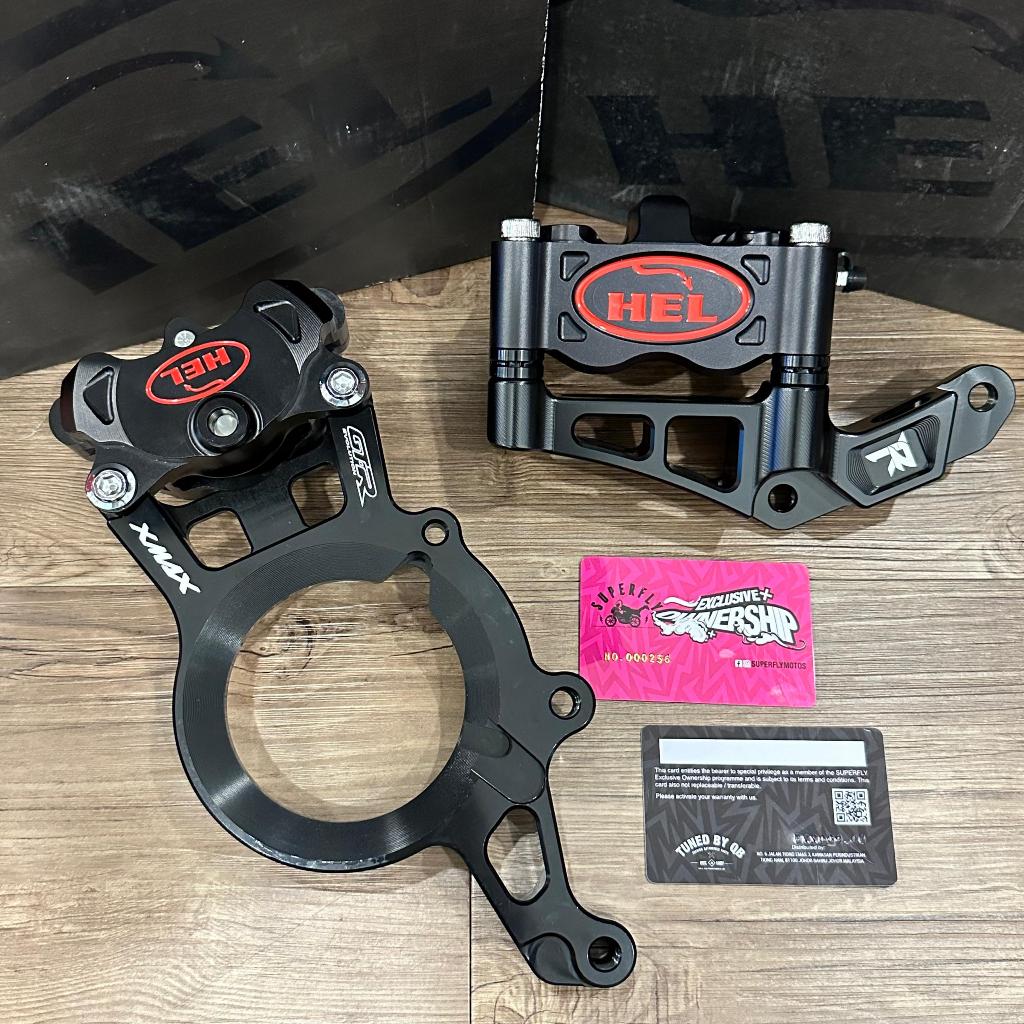 ORIGINAL HEL FRONT 4POT CALIPER REAR 2POT SIAP BRACKET PNP SET HEL ...