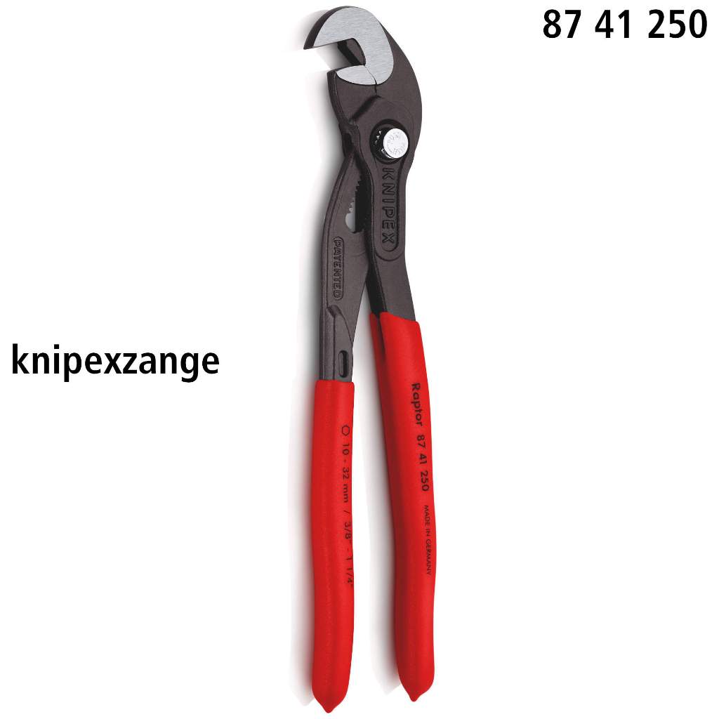 87 41 250 KNIPEX Raptor™ Pliers 8741250 Multiple Slip Joint Spanner ...