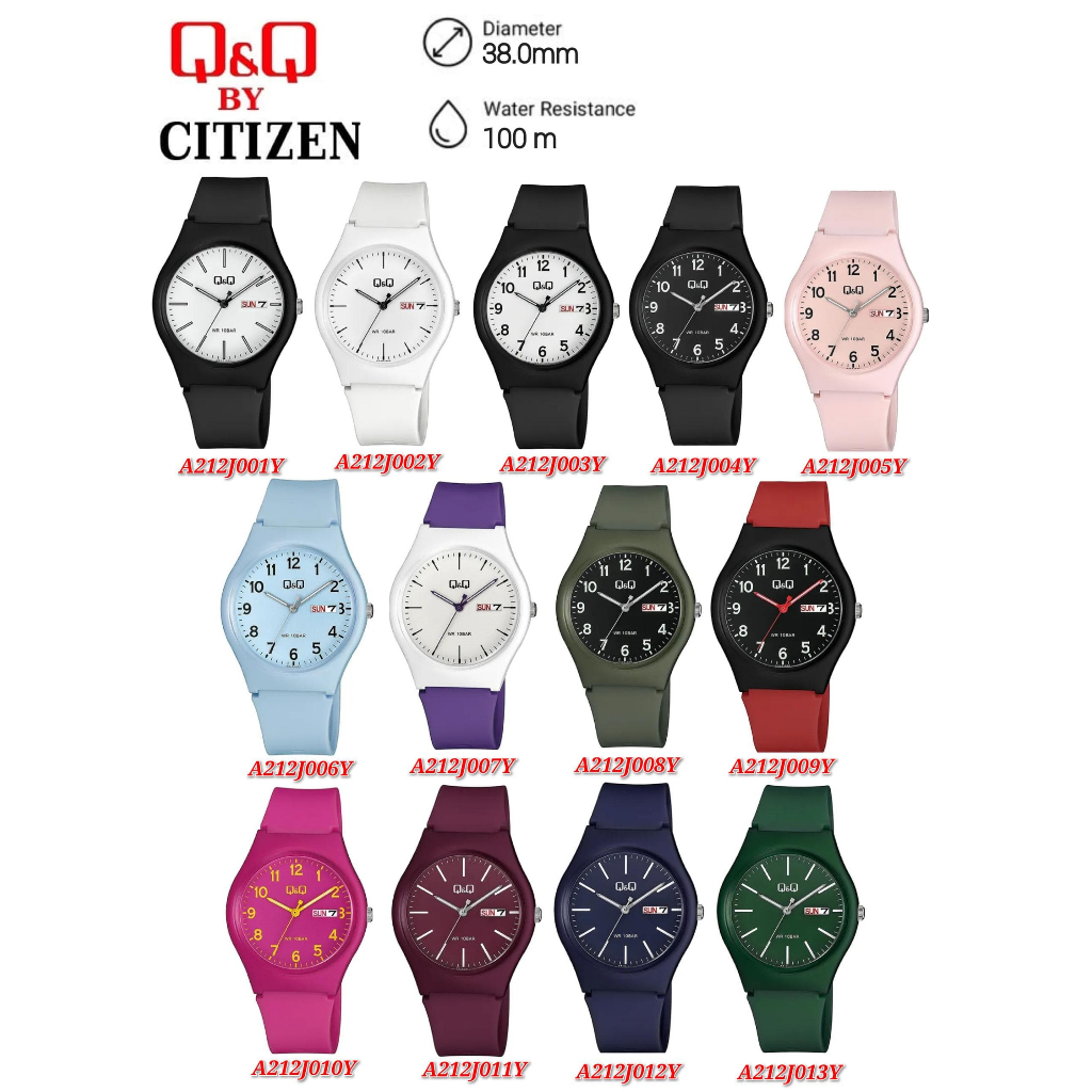 Q&Q Japan by Citizen Unisex Resin Analogue Watch A212 | Shopee Malaysia