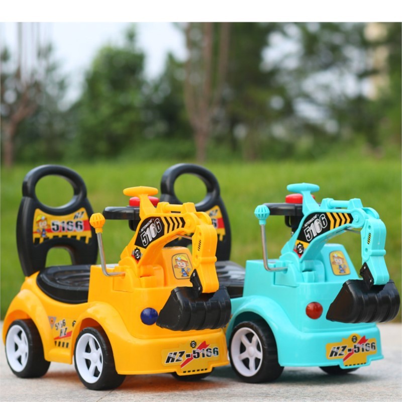 Children's Excavator Four-wheeled Skating Car Twisting Car Music Digger ...