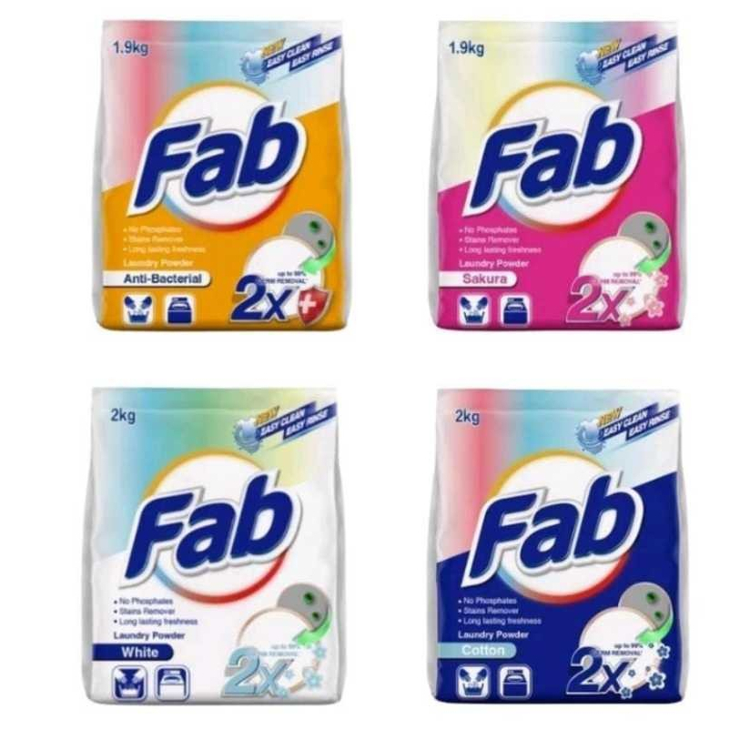 Fab 2x Germ Removal detergent Powder 2kg/1.9kg | Shopee Malaysia