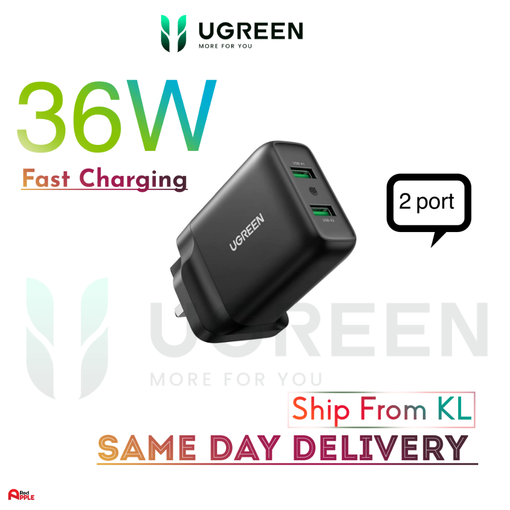 UGREEN 36W UK USB Charger Quick Charge 3.0 Type C PD Fast Charging ...