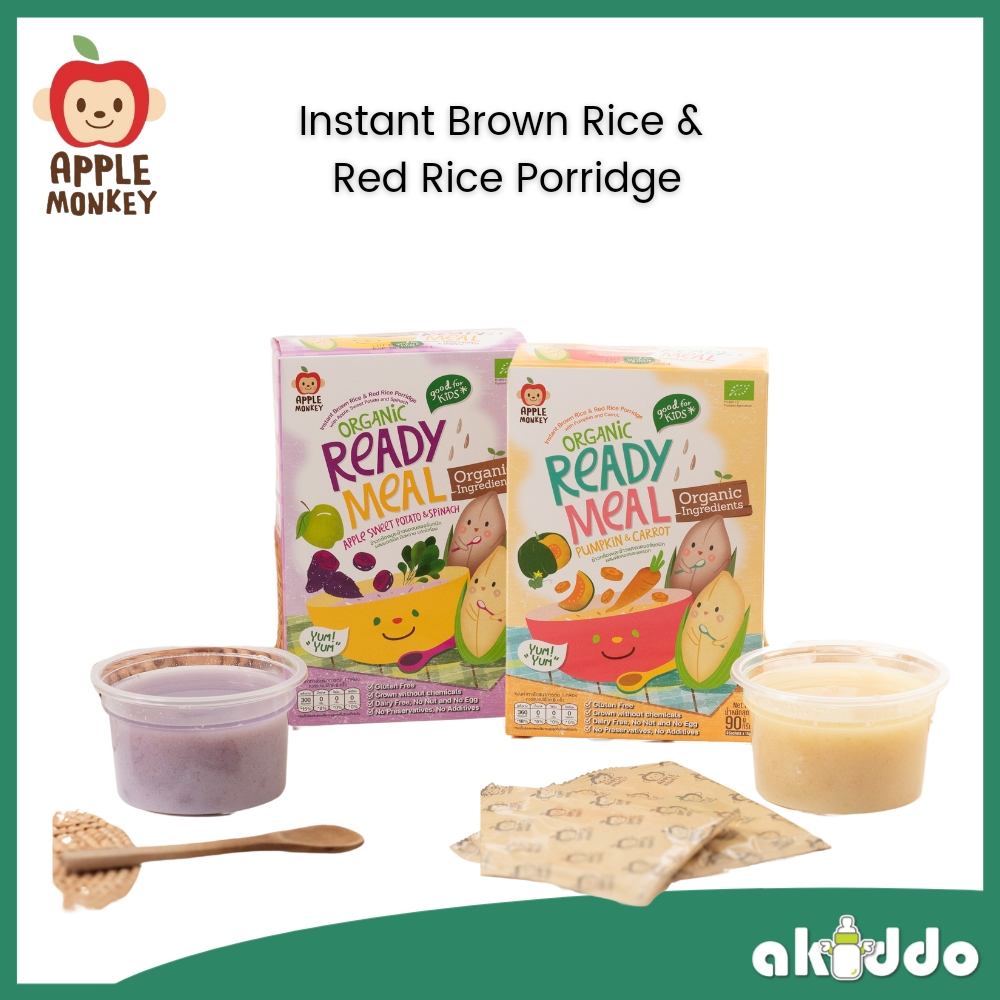 Apple Monkey Instant Brown Rice and Red Rice Porridge 90g | Shopee Malaysia