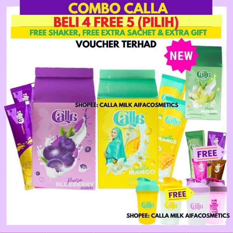 CALLA MILK COMBO 3 BOX NEW FLAVOUR MELON BLUEBERRY VANILLA MANGO MOM ...