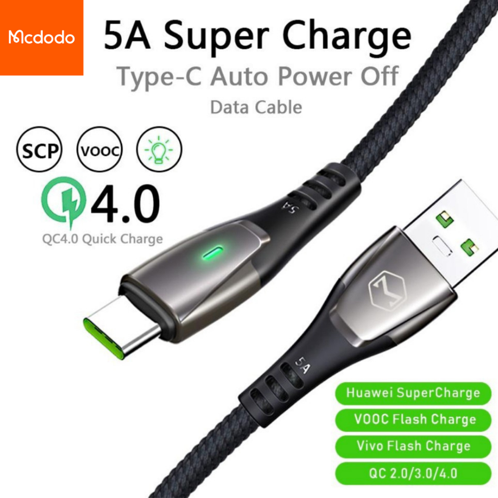 MCDODO 5A Super Charge Type C Auto Power Off Data Cable CA 6790 Oppo ...