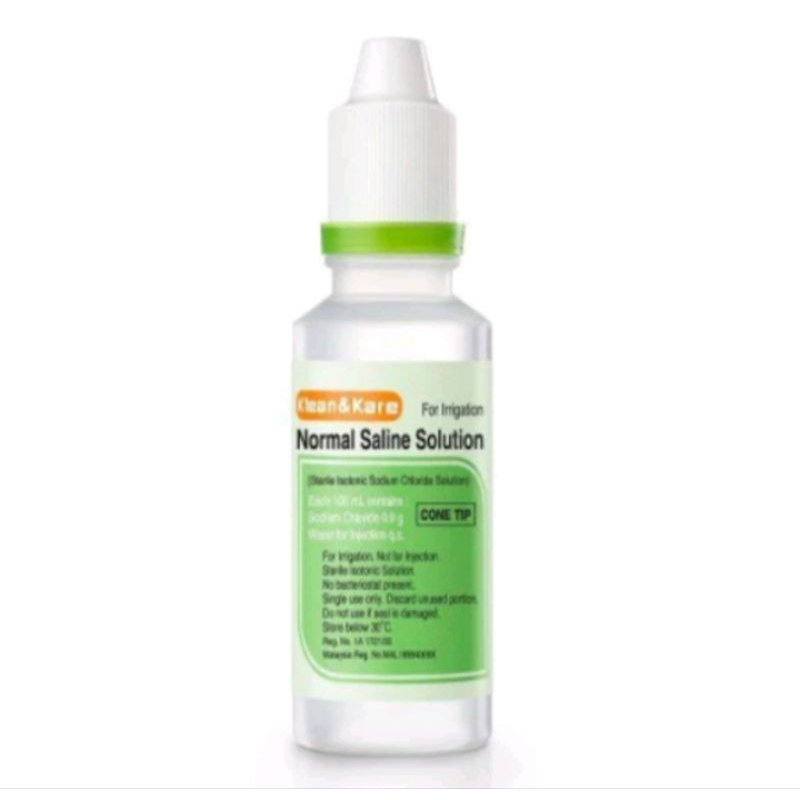 KLEAN & KARE NORMAL SALINE SOLUTION 100 ML FOR IRRIGATION STERILE ISOTONIC SODIUM CHLORIDE ...