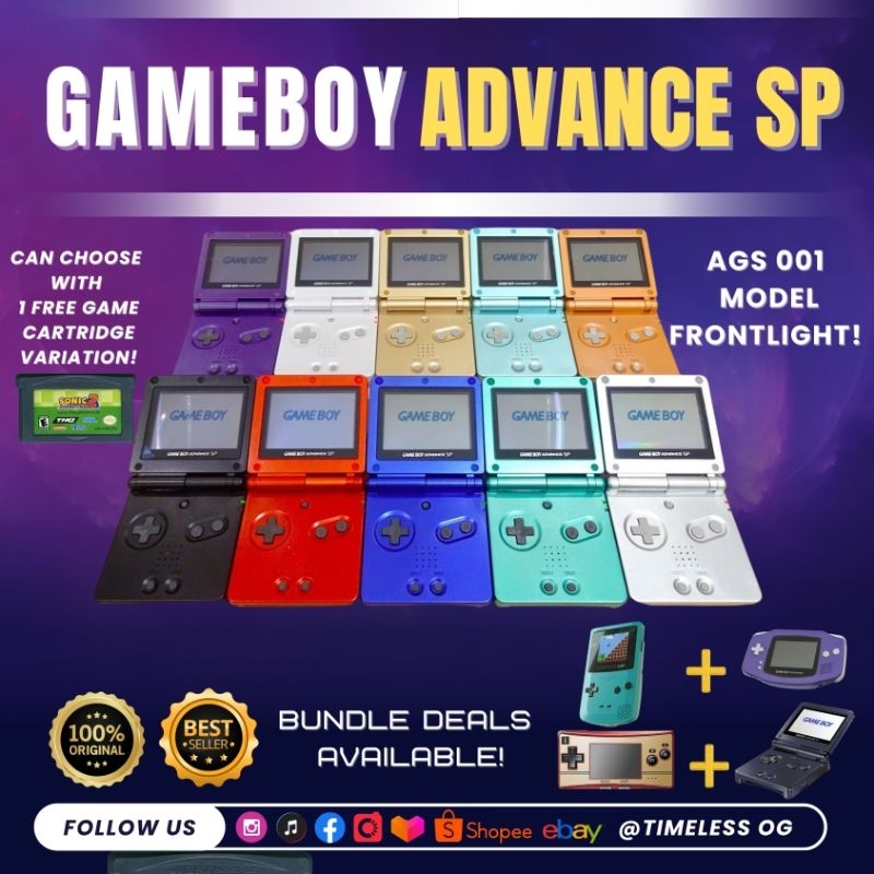 🔥Lowest Price🔥 Original Nintendo Gameboy Advance SP AGS 001 | Shopee ...
