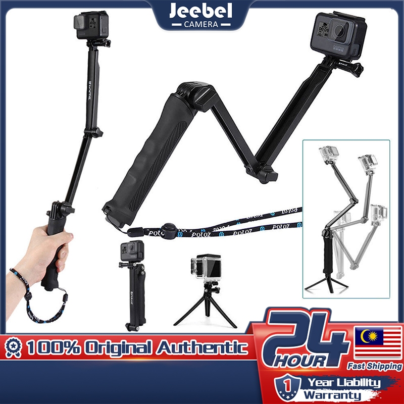 3 Way Grip Selfie Stick Foldable Waterproof Tripod Mount Holder ...