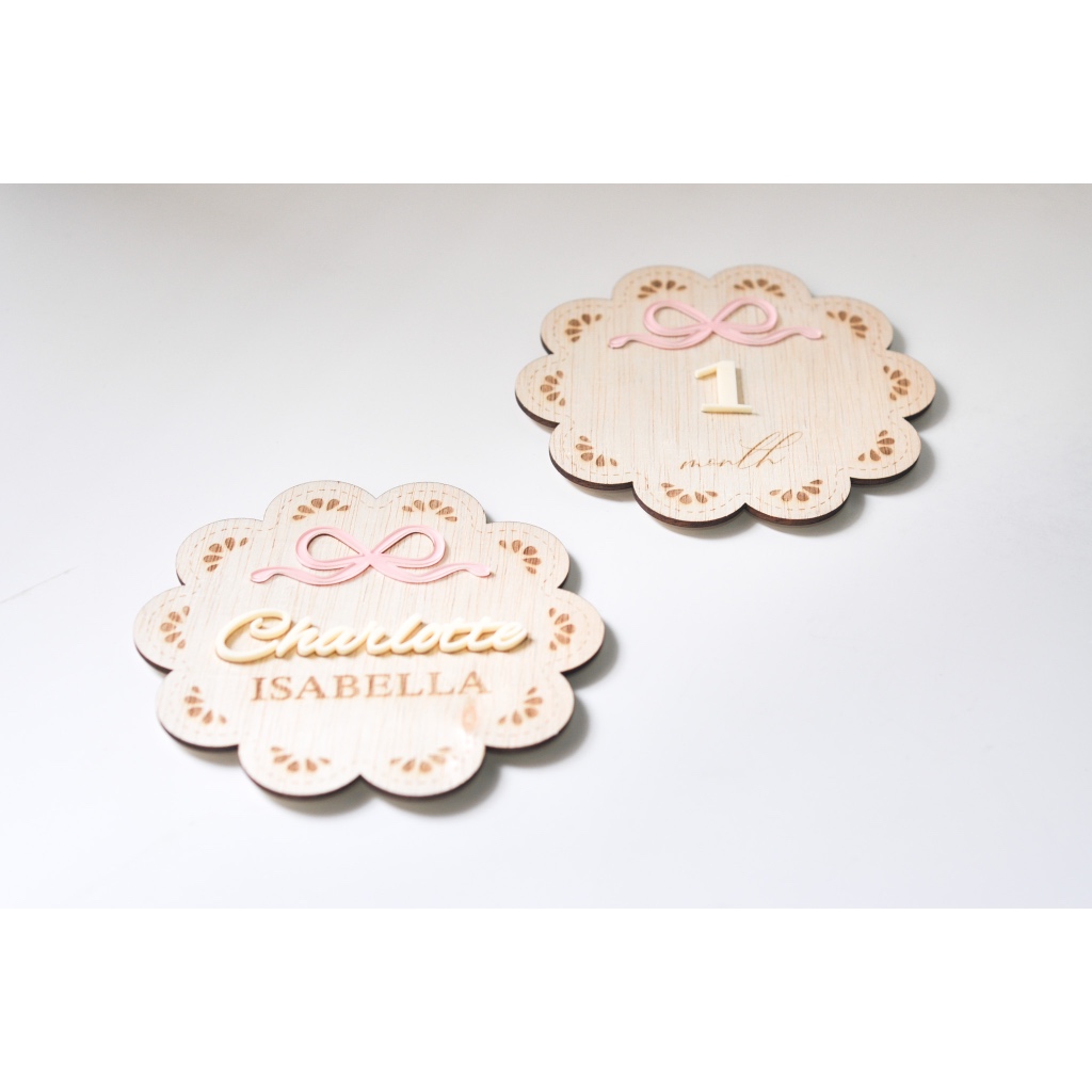 Custom Wooden Baby Milestone Markers & Signs | Birth Announcement ...