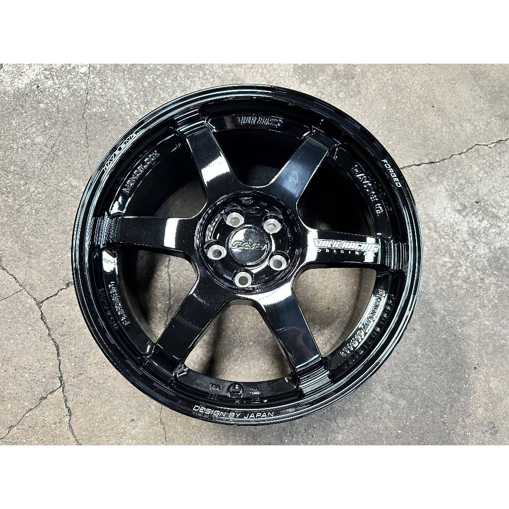 New 17x8J AOW TE37 Flow Formed Rim (set of 4) BLACK 5x100 for XV Forester Polo Vento Beetle ...