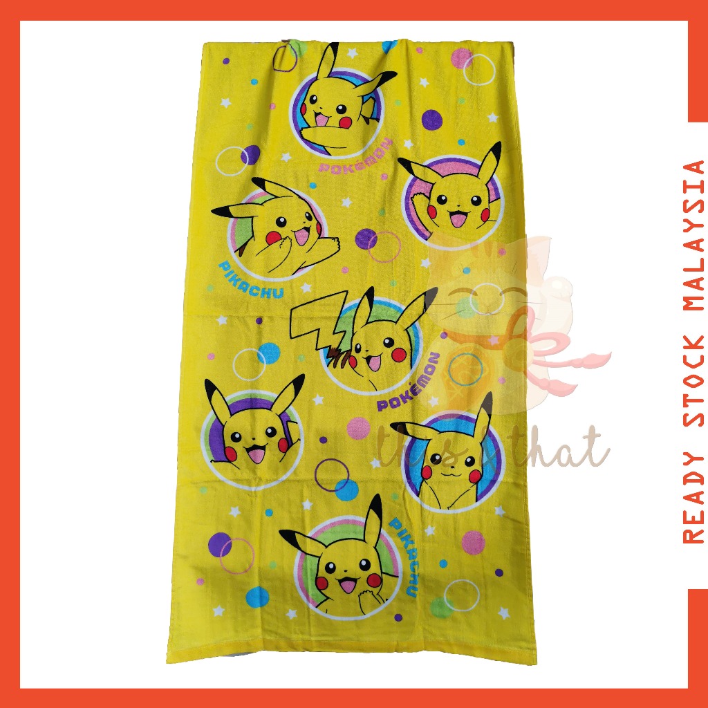 Pikachu ⭐️ 100% Cotton Bath Towel 60x120cm | Shopee Malaysia