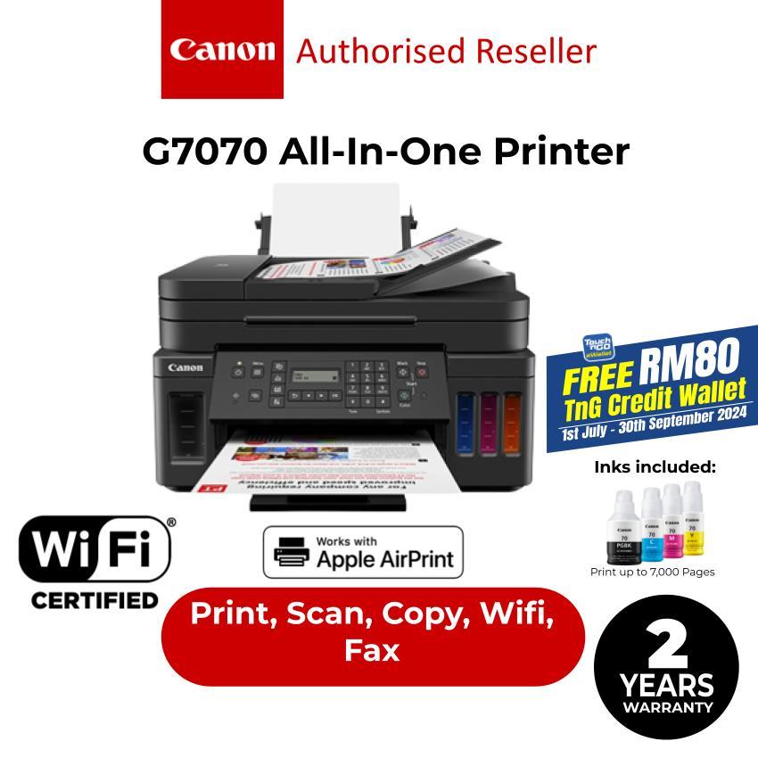 CANON Pixma G7070 Refillable Ink Tank All-In-One with Fax Wireless ...