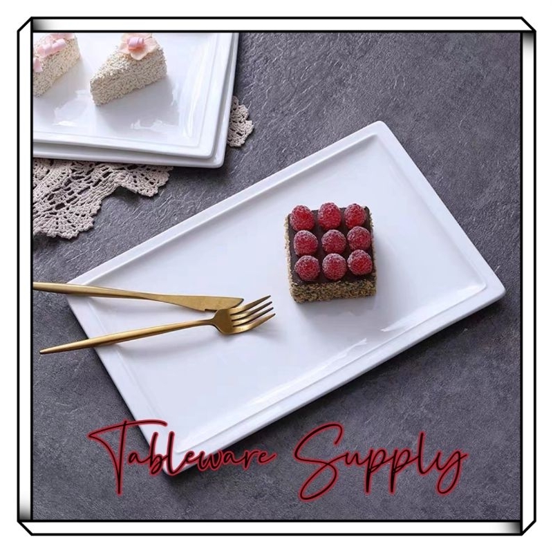 (TablewareSupply)Ins Ceramic Tableware Rectangular Plate Rectangle ...