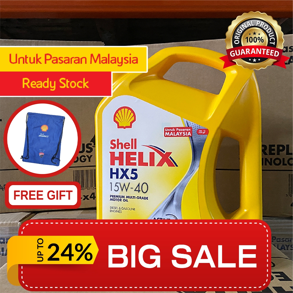 Shell Helix HX5 15W-40 Mineral Engine Oil (4L) | Shopee Malaysia