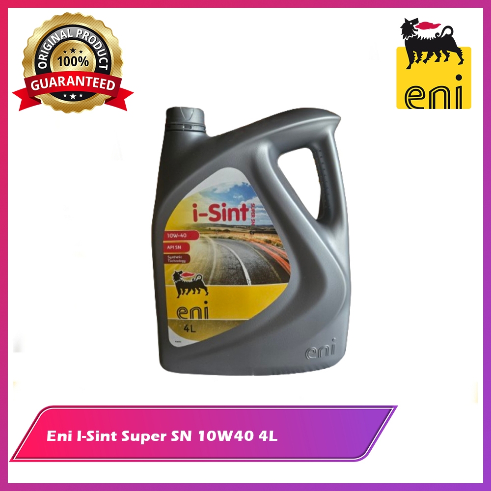 Eni i-Sint Super SN 10W-40 Semi Synthetic Gasoline Engine Oil (4L) | Shopee Malaysia