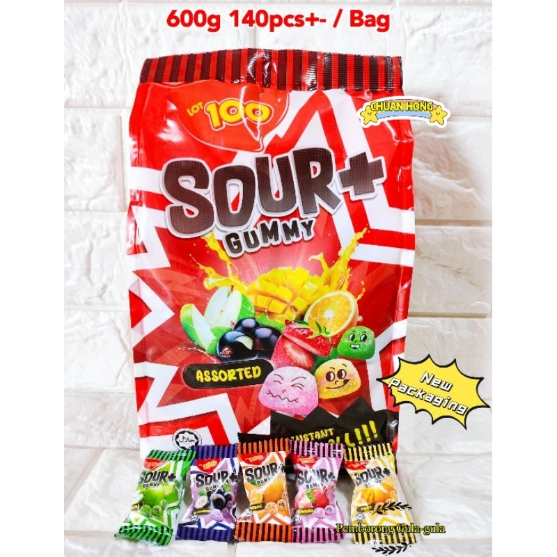 Lot 100 Sour Gummy Candy 140pcs+-/ Bag | Shopee Malaysia