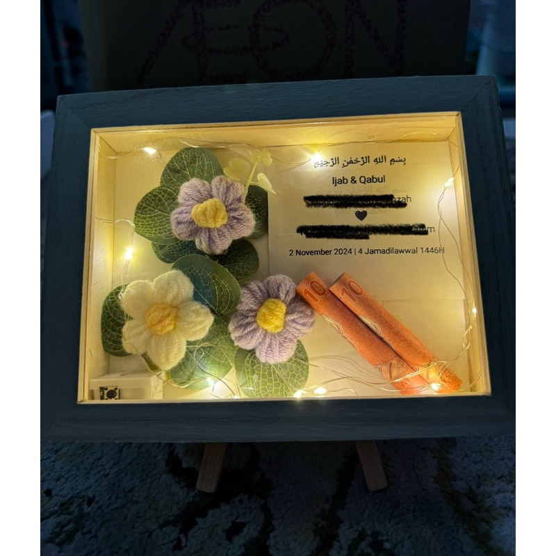 Frame Mas Kahwin Bunga Kait/Crochet Siap Gubah | Shopee Malaysia